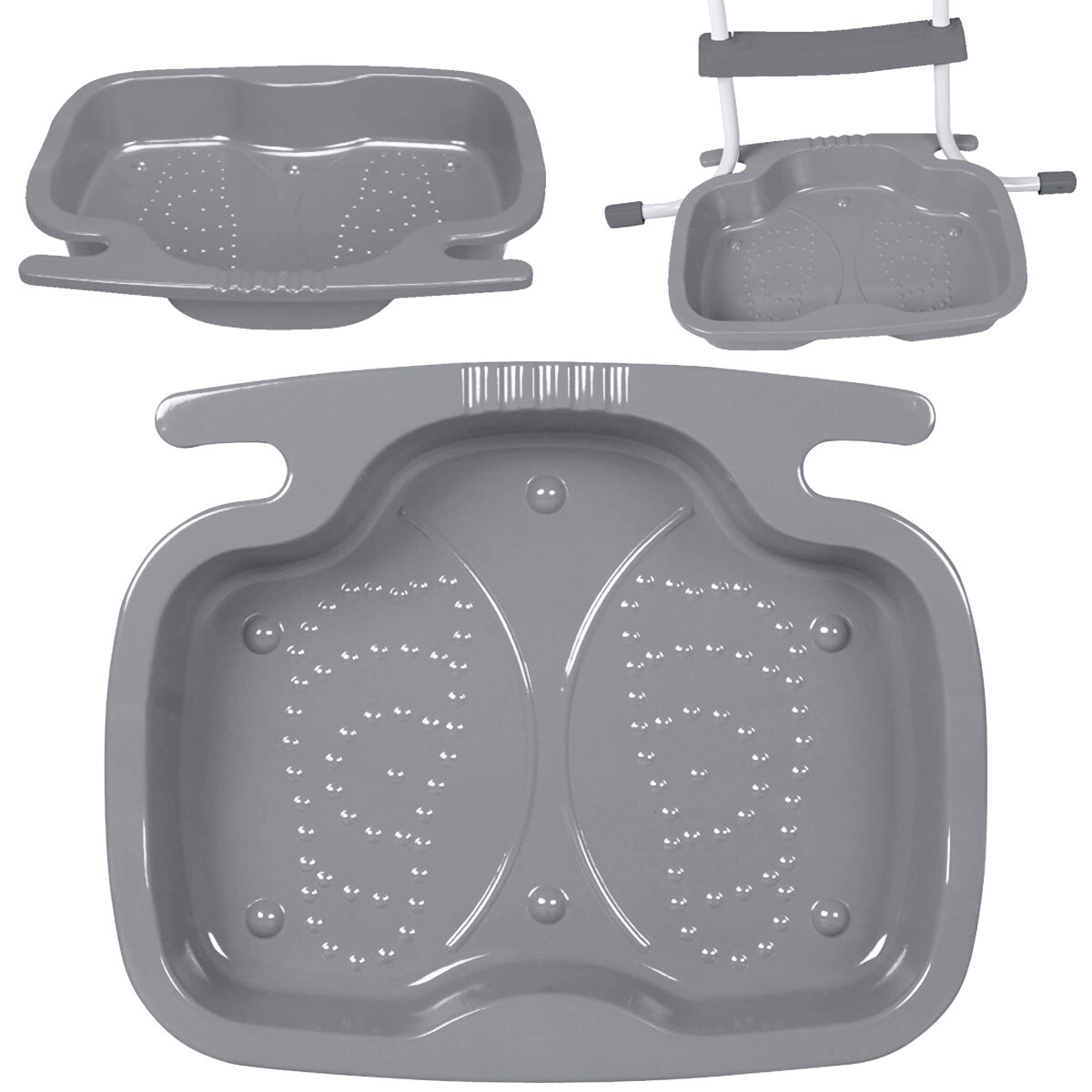 Ванночка для ног Intex 29080, пластиковая, антискользящее дно, синяя, 56x46x9 см