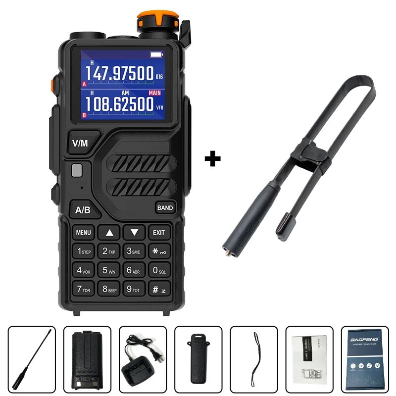 BAOFENG BF-K5 Plus Walkie Talkie AM FM 50 км Максимальная дальняя связь Радиоприемники Беспроводная копия Частота Поддержка зарядки Type-C, Add 33CM Ant, EURO