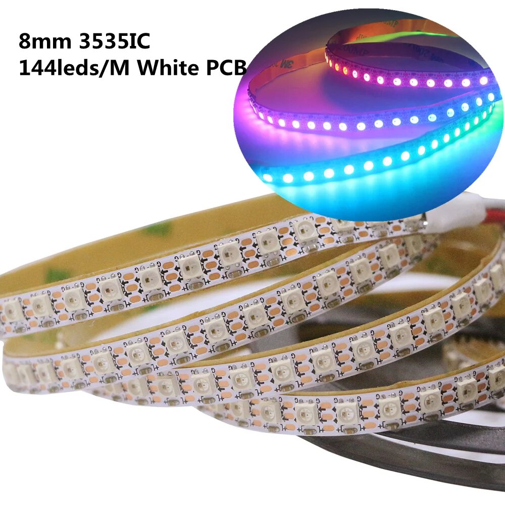 HEGUOGUO RGB Светодиодная лента WS2812 8mm 3535 White, 2 м