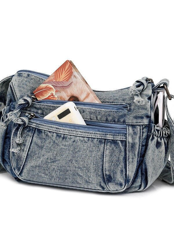 Винтажная джинсовая сумка, сумка-бандульер для женщин, сумка-бандульер в стиле деконтракте, сумка-бандульер в стиле деконтракте для мам, идеал для повседневного использования