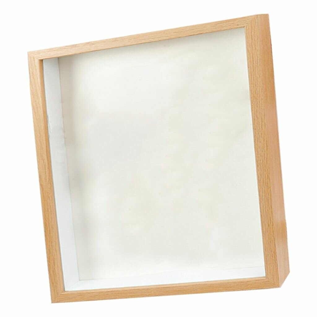 Объемная полая фоторамка из сухих цветов-цвет дерева-квадратная 10-дюймовая полая рамка 3 см
