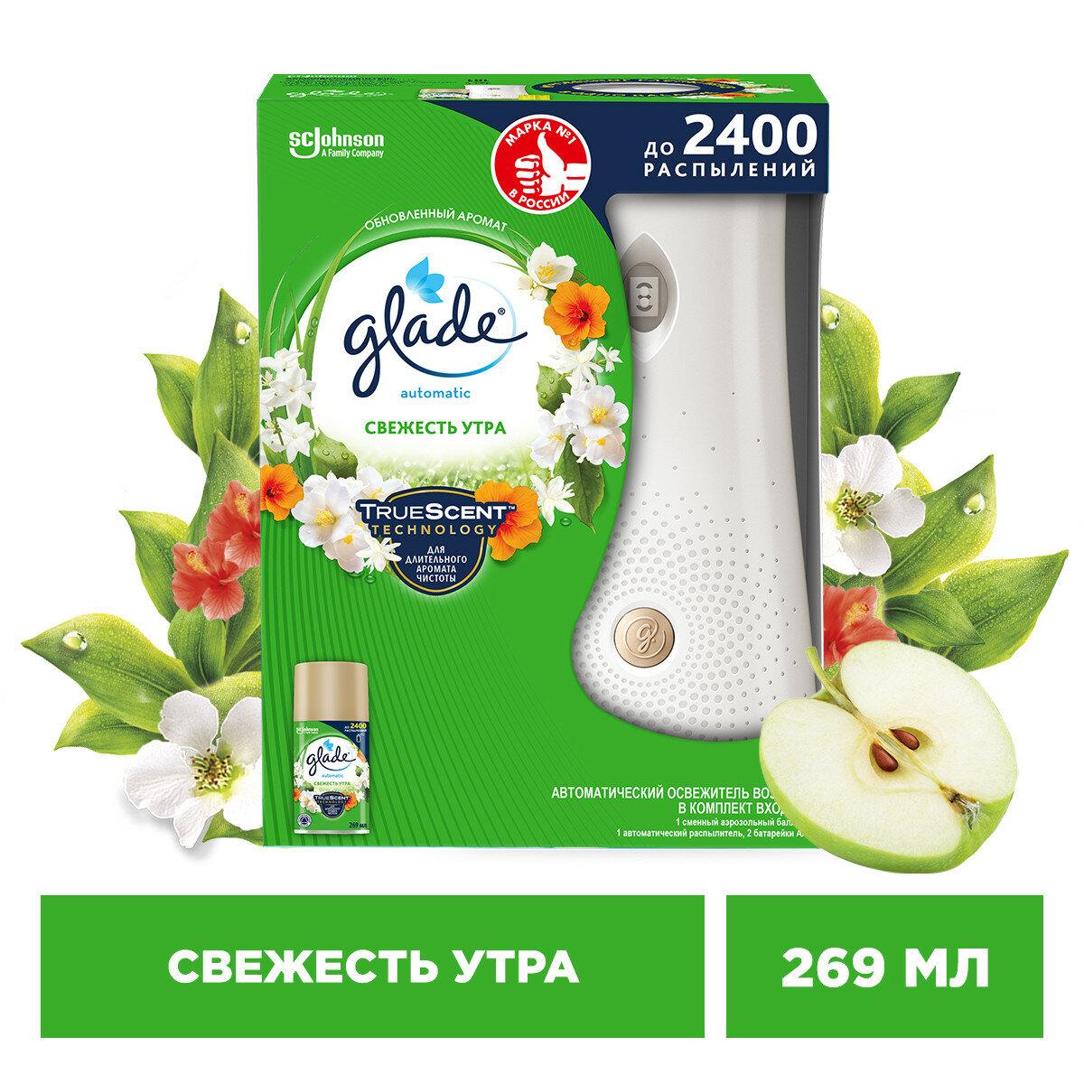 Glade освежитель воздуха Свежесть утра, автоматический, со сменным баллоном, 269 мл, ,