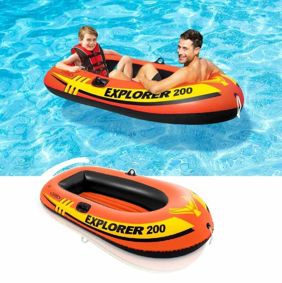 Лодка Explorer 200 двухместная, 185х94х41 см, от 6 лет, до 95 кг Intex 58330