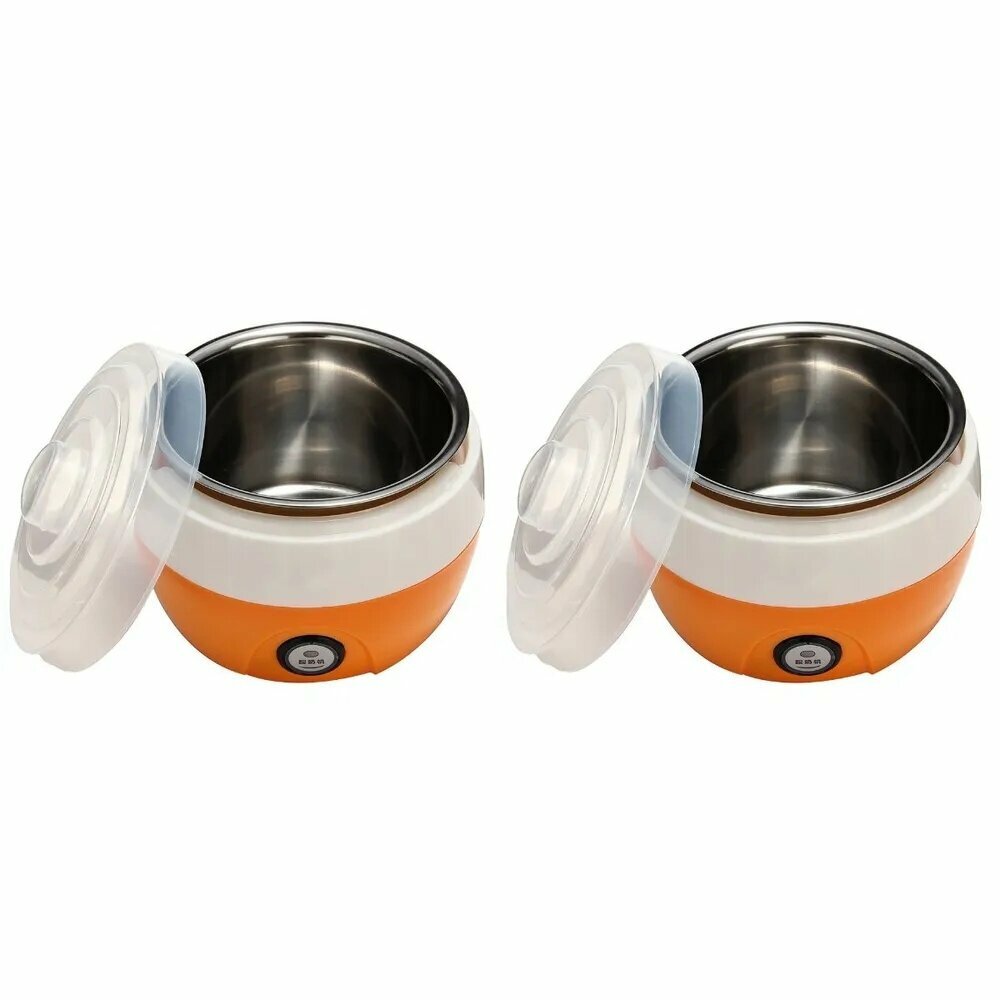 Автоматическая йогуртница из нержавеющей стали с ёмкостью 1 литр, оранжевая, для домашнего использования