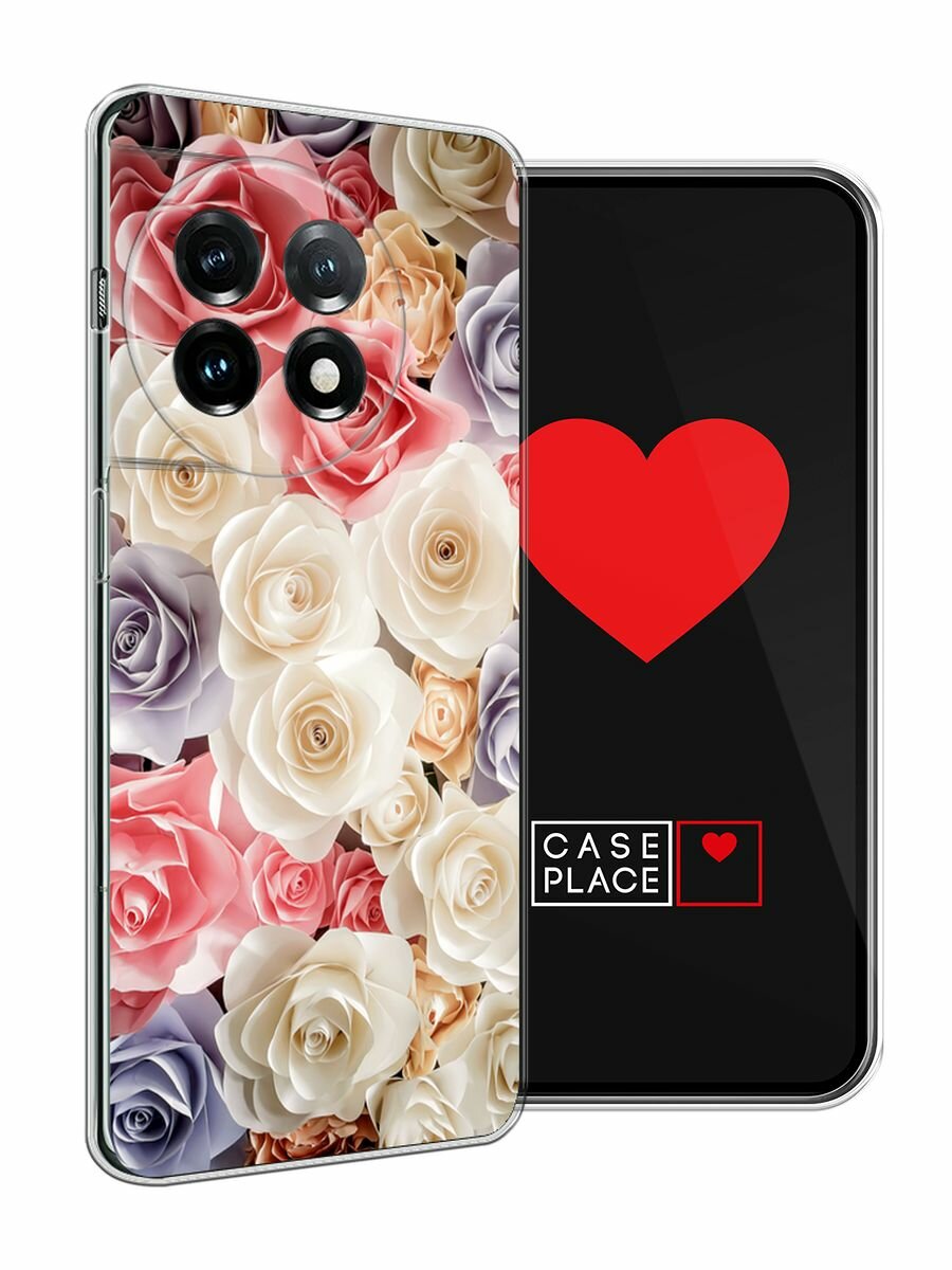 Чехол на OnePlus 11 / Ван Плас 11 с принтом "Пастельные розы" — фото 1