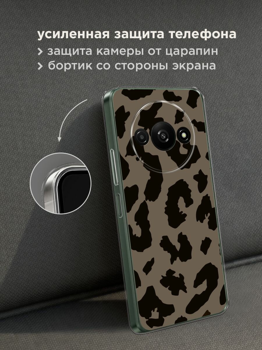 Чехол на Xiaomi Redmi A3/A3x/Poco C61 / Сяоми Редми А3/A3x/Поко С61 с принтом "Леопардовые пятна паттерн 1" — фото 1