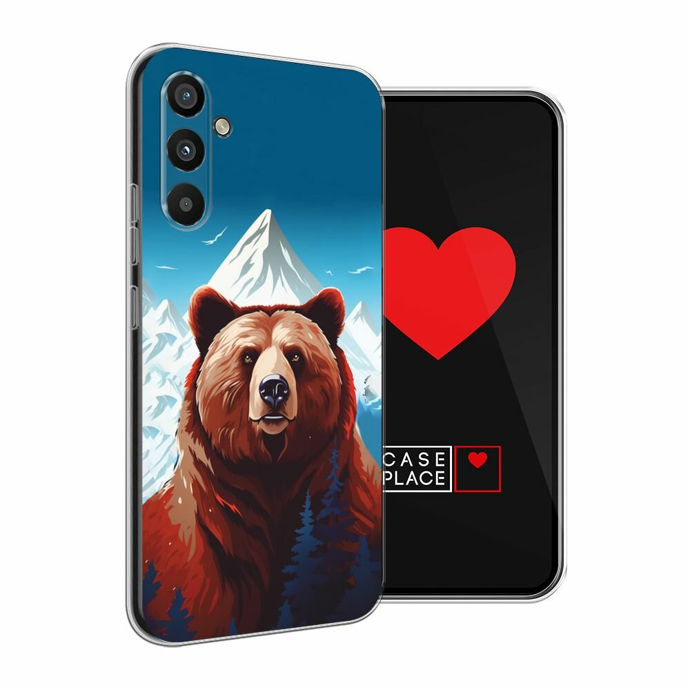 Чехол на Samsung Galaxy A34 / Самсунг A34 с принтом "Горный медведь - 23 февраля" — фото 1