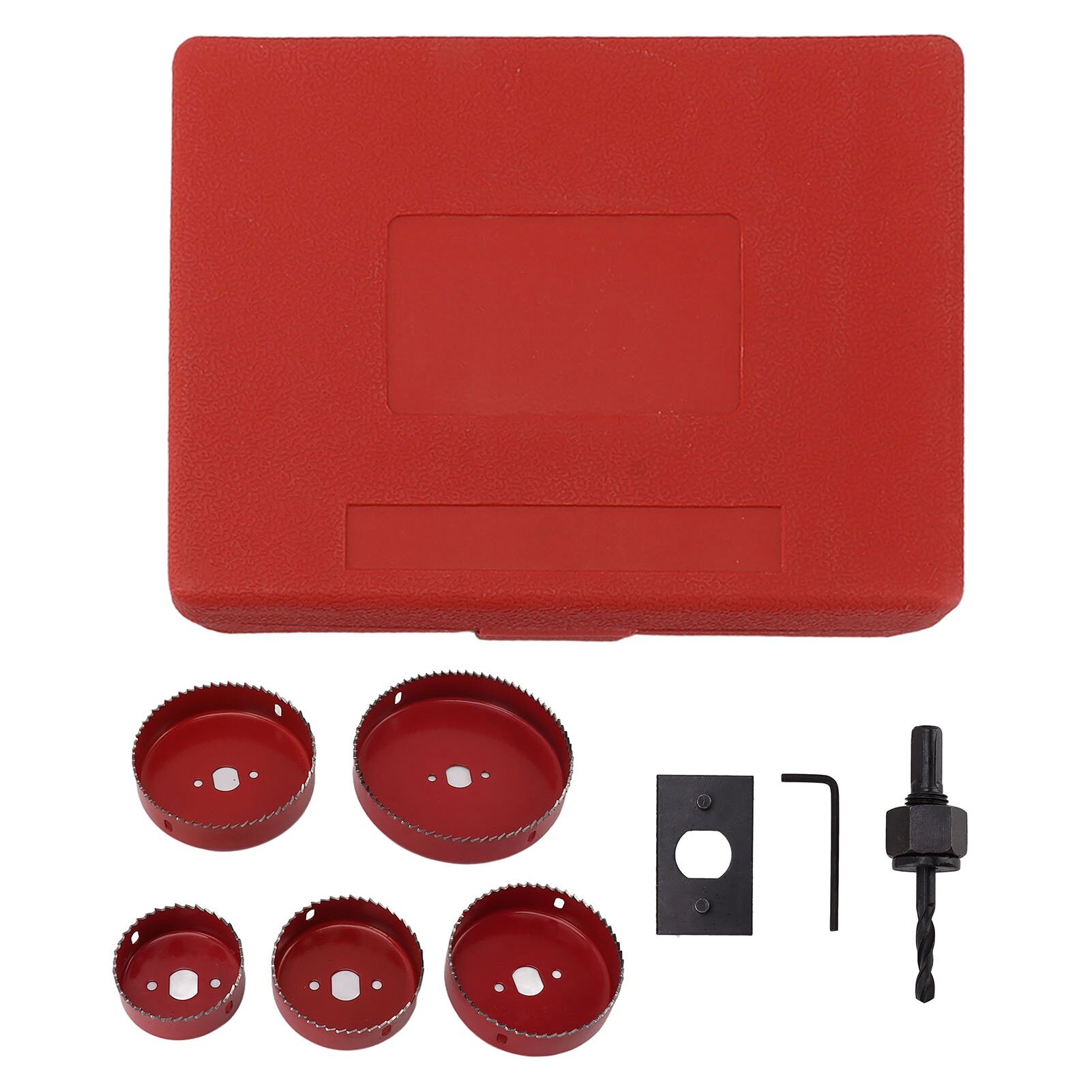 Набор из 8 предметов: корончатые сверла, центрирующие сверла, инструменты для сверления отверстий в дереве, металле, пластике и других материалах.