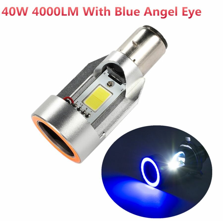 Лампы головного света мотоцикла angel eyes cob, светодиодные фары, противотуманные фары, 40 вт, 4000 лм