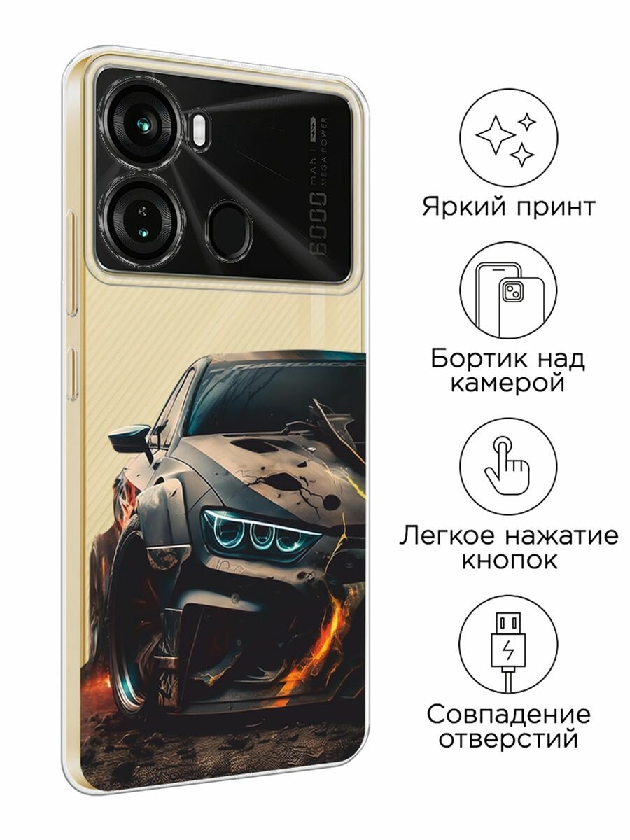 Чехол на Itel P40 / Ител P40 с принтом "На износ", прозрачный — фото 1