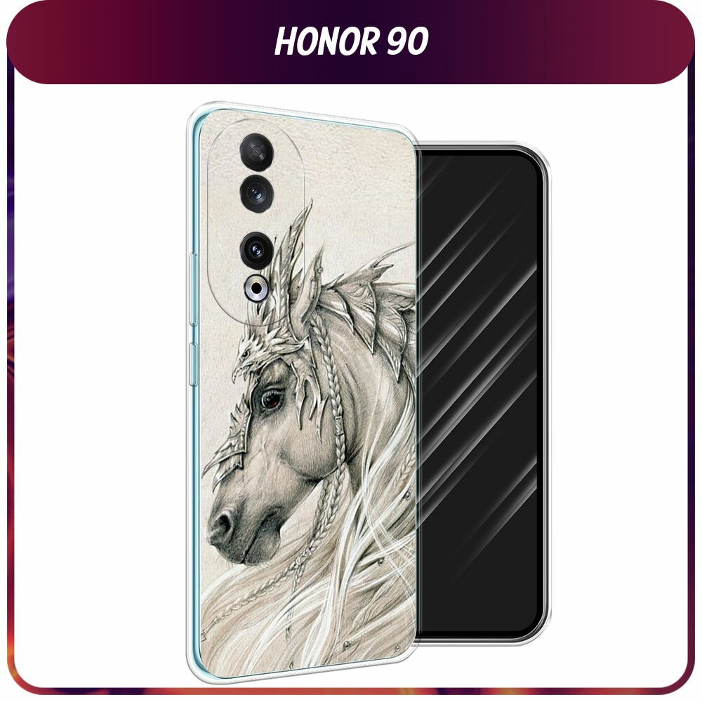 Силиконовый чехол на Honor 90 / Хонор 90 с принтом Мифическая лошадь