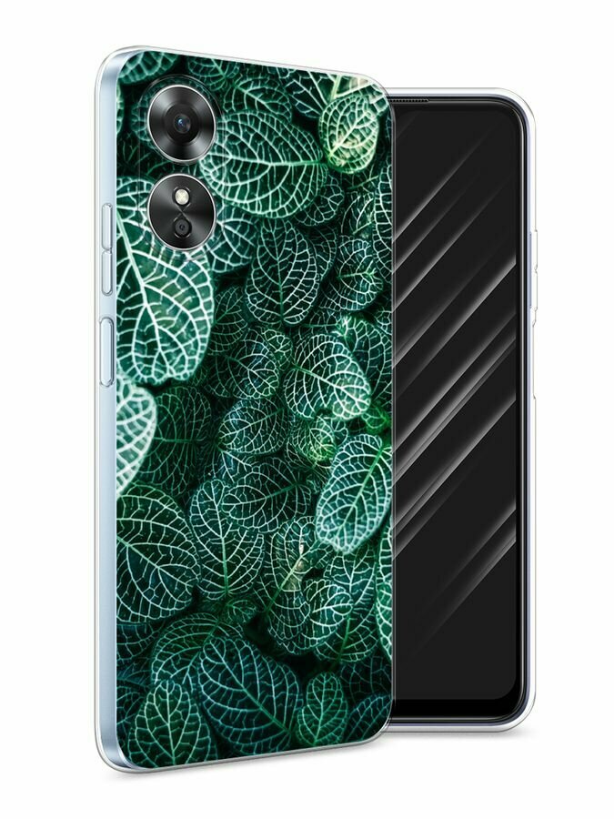 Силиконовыый чехол на Oppo A17 / Оппо A17 с принтом Цветочный узор 20