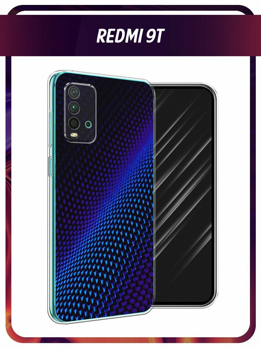Чехол на Xiaomi Redmi 9T / Сяоми Редми 9Т с принтом "Синий карбон"