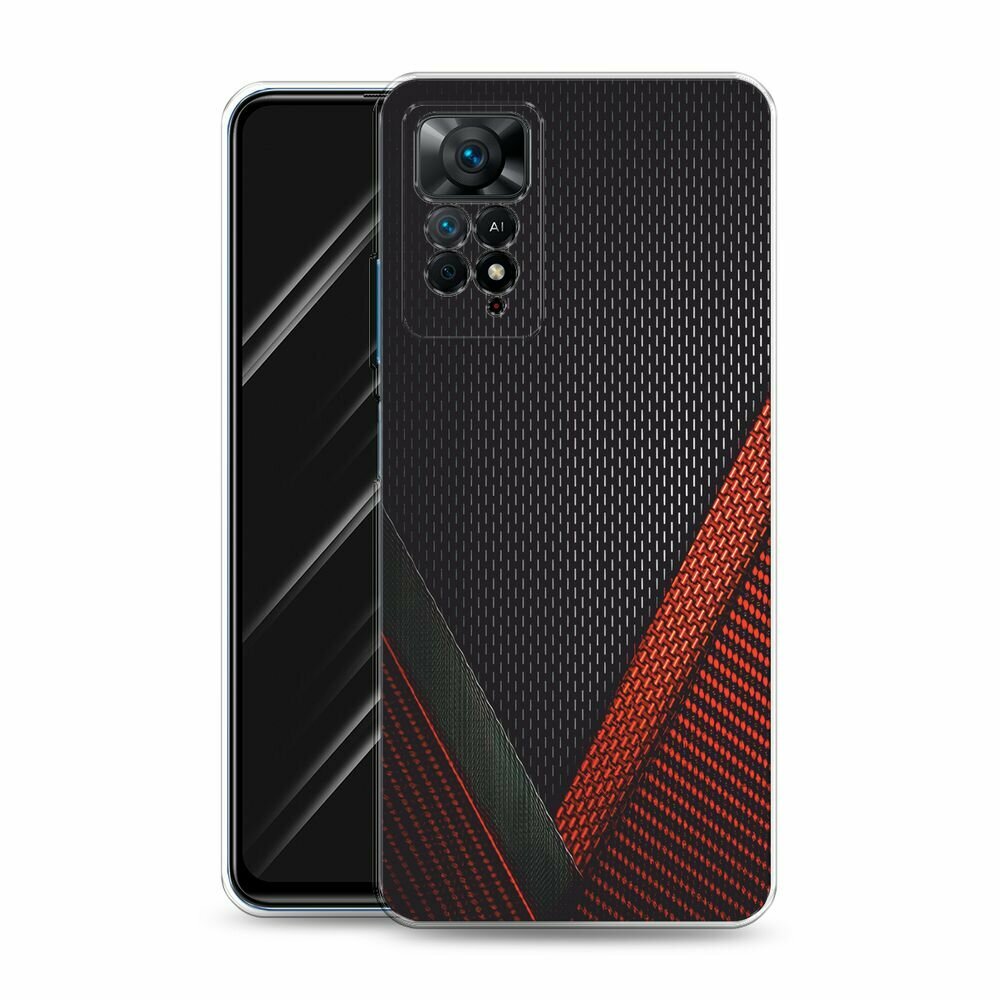 Чехол на Xiaomi Redmi Note 11E Pro / Сяоми Редми Нот 11E Pro Про с принтом "Красный карбон" — фото 1
