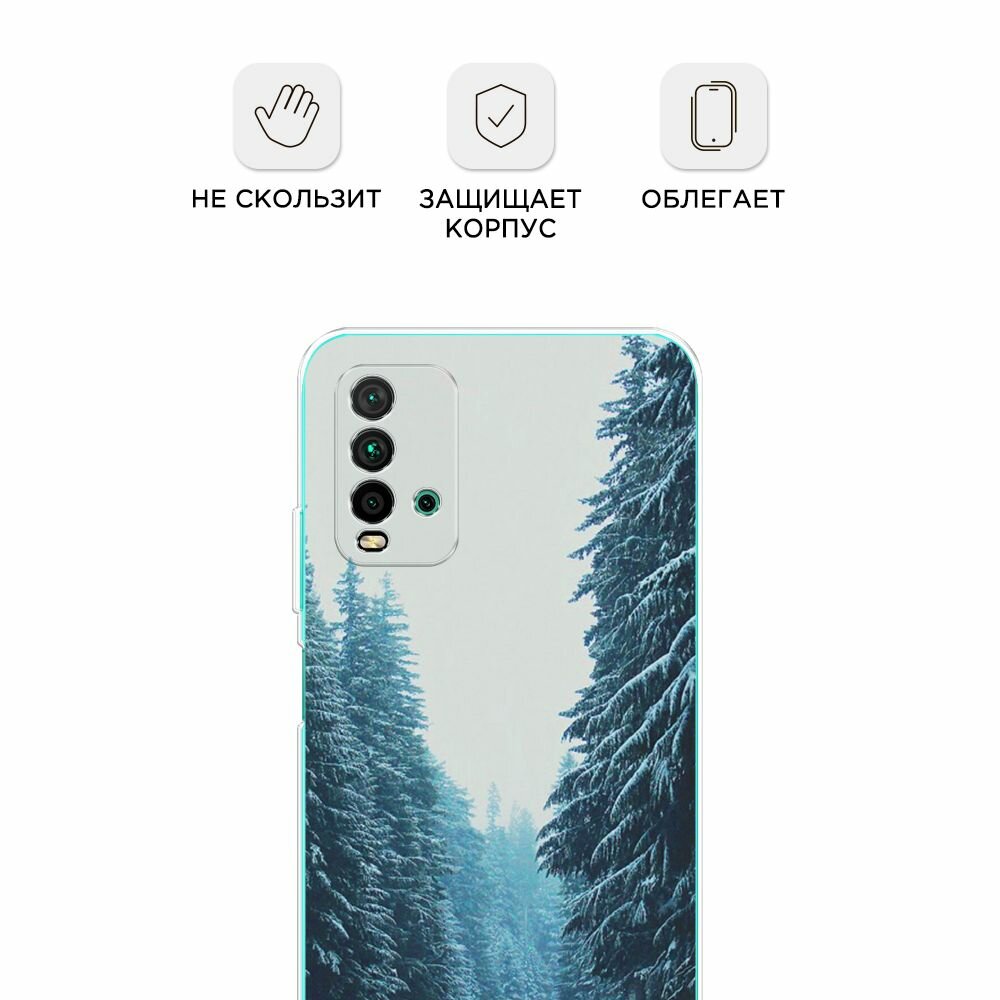 Силиконовый чехол на Xiaomi Redmi 9T / Сяоми Редми 9Т с принтом Зима 9 — фото 1