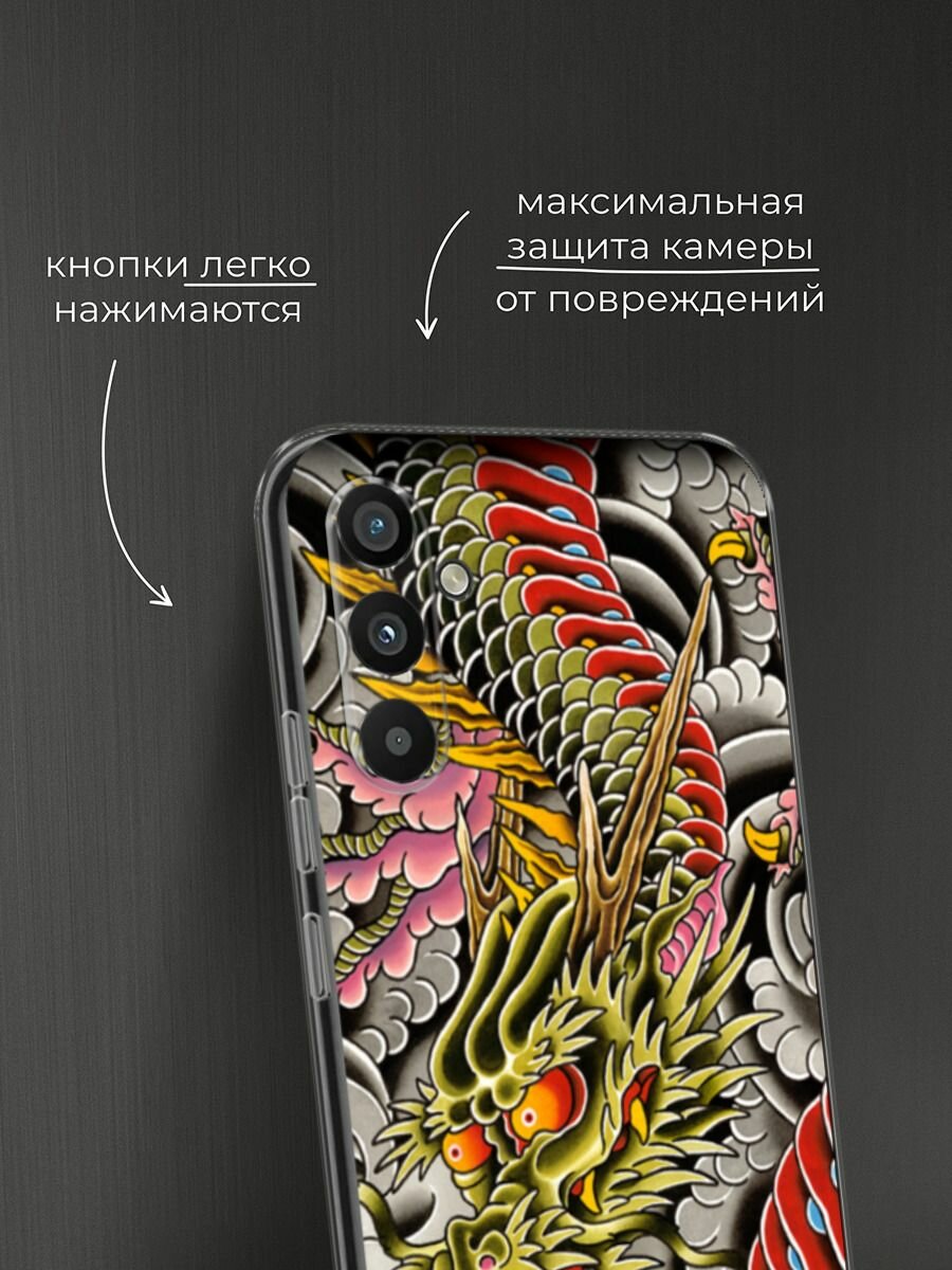 Чехол на Samsung Galaxy A34 / Самсунг A34 с принтом "Японский дракон" — фото 1