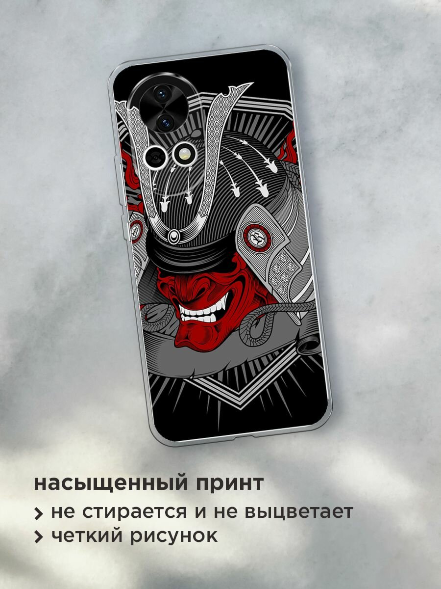 Чехол на Huawei Nova 12/Nova13 / Хуавей Нова 12/Нова 13 с принтом "Красная маска самурая" — фото 1