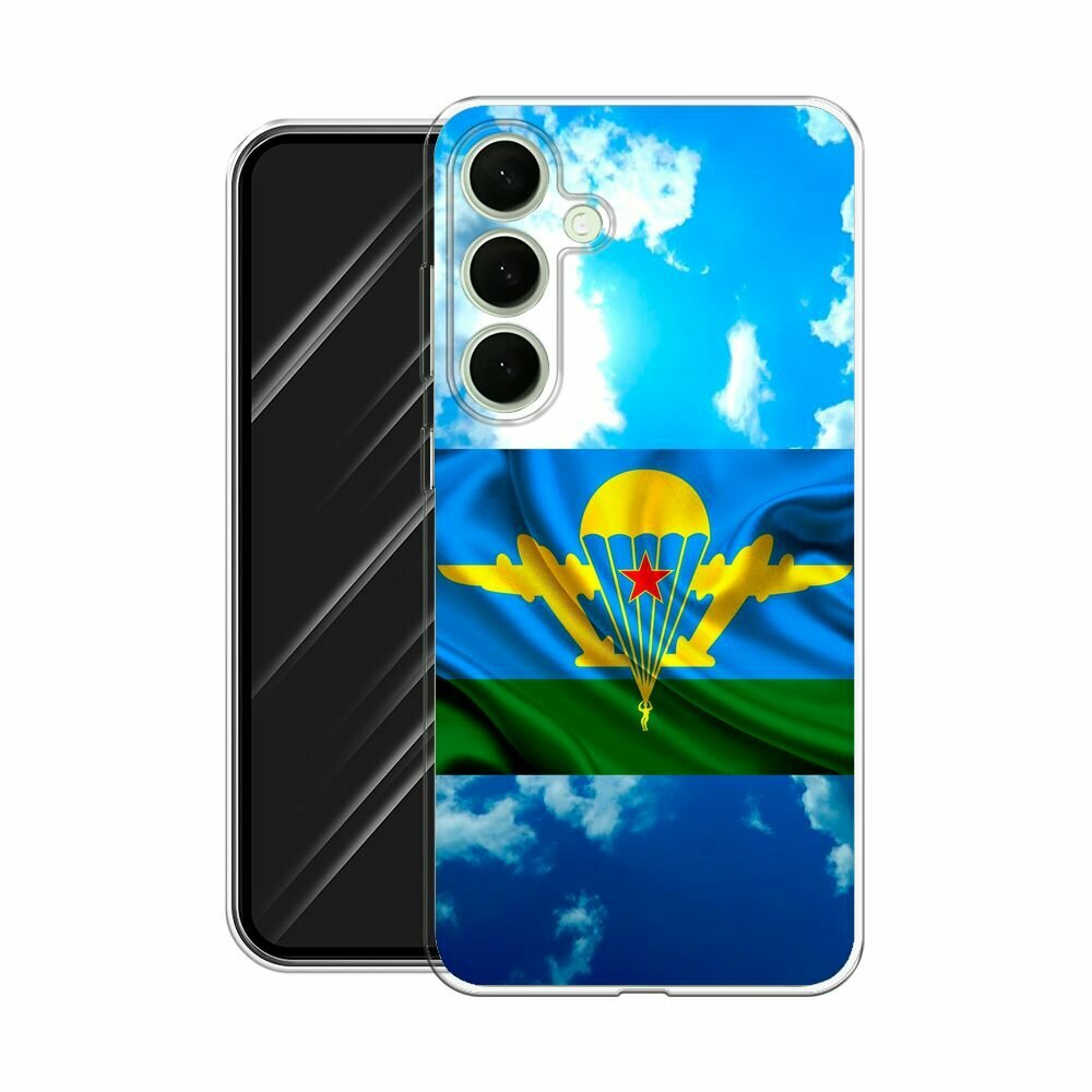 Чехол на Samsung Galaxy S25 Plus / Самсунг S25 Плюс с принтом "ВДВ флаг в небесах" — фото 1
