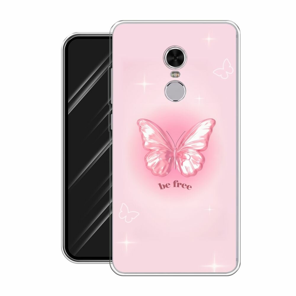 Чехол на Xiaomi Redmi Note 4 (MediaTek) / Сяоми Редми Ноут 4 (MediaTek) с принтом "Be free butterfly 1" — фото 1