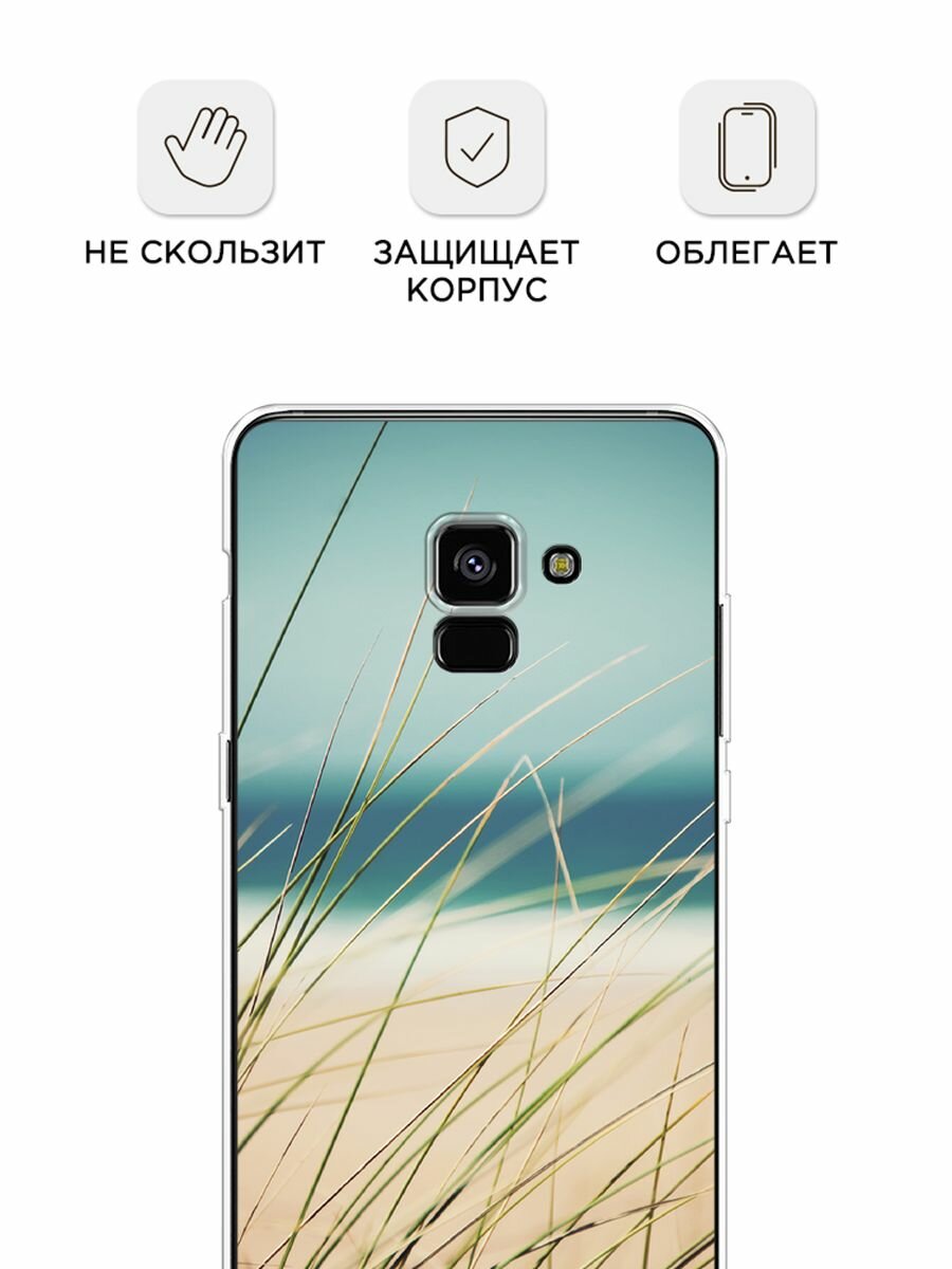 Чехол на Samsung Galaxy A8 + / Самсунг Галакси А8 Плюс 2018 с принтом "Морской пляж" — фото 1