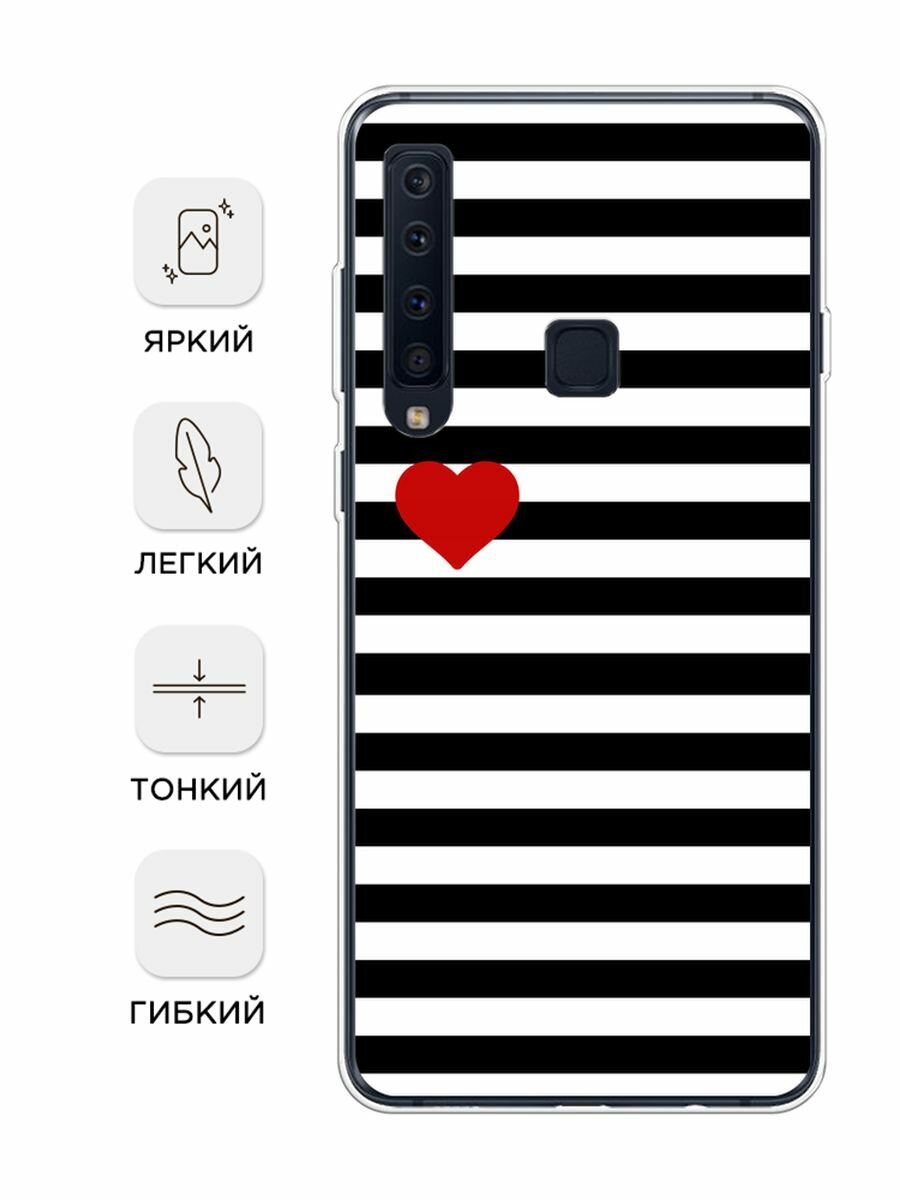 Чехол на Samsung Galaxy A9 2018 / Самсунг Галакси А9 2018 с принтом "Красное сердце" — фото 1