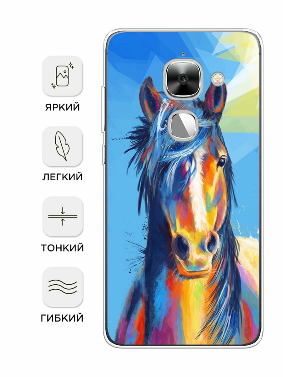 Чехол на LeEco Le 2/2 pro / Лееко Ле 2/2 про с принтом "Лошадь арт 3" — фото 1