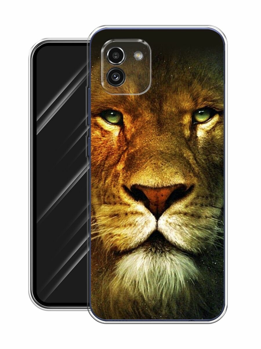 Чехол на Samsung Galaxy A03 / Самсунг Галакси А03 с принтом "Лев арт 8" — фото 1