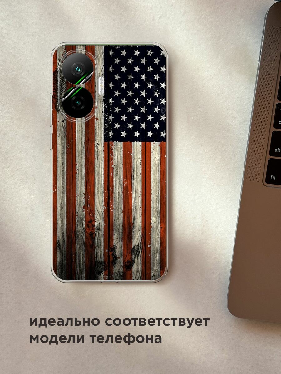 Силиконовый чехол на Poco F7 / Поко F7 с принтом "США" — фото 1