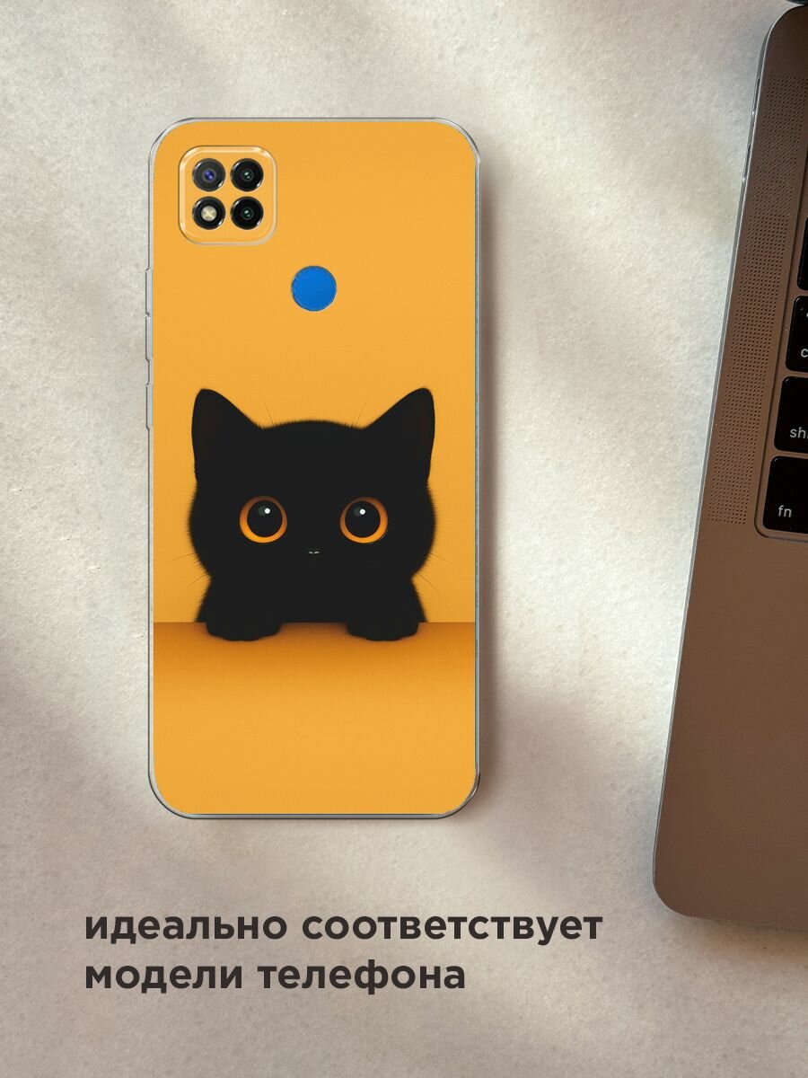 Чехол на Xiaomi Redmi 9C / Сяоми Редми 9C с принтом "Контрастный котик" — фото 1