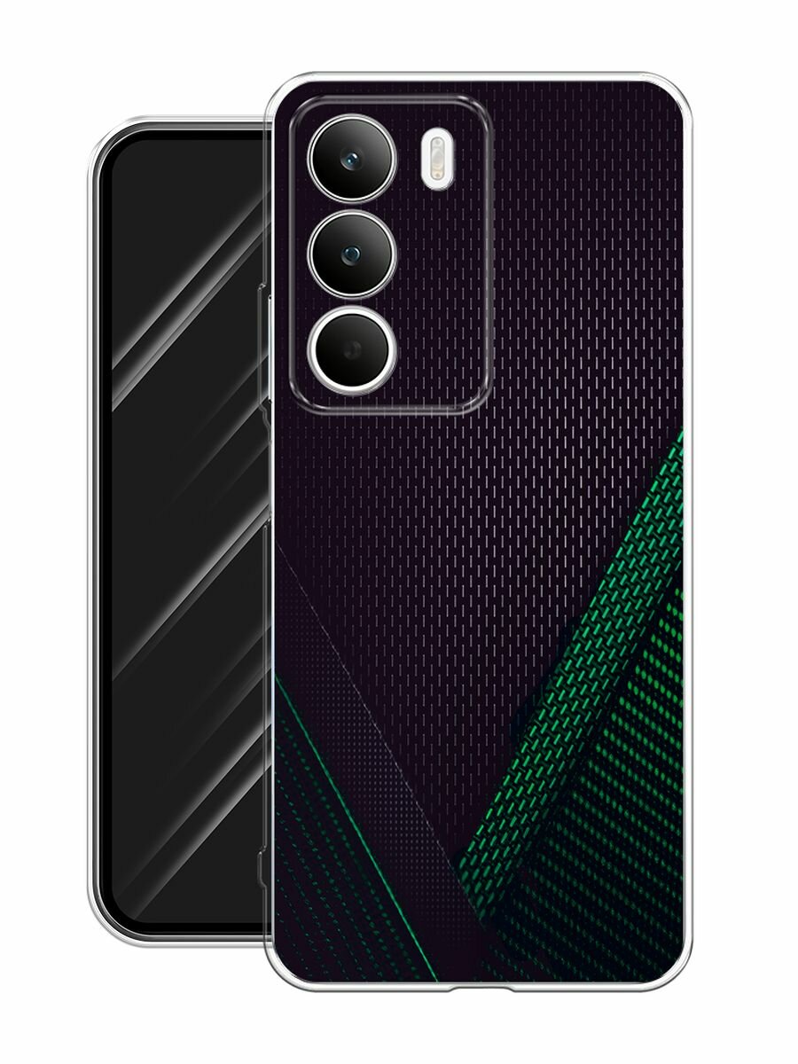 Силиконовый чехол на Realme C71/P3 Lite 4G / Реалми С71/P3 Лайт 4G с принтом "Зеленый карбон" — фото 1