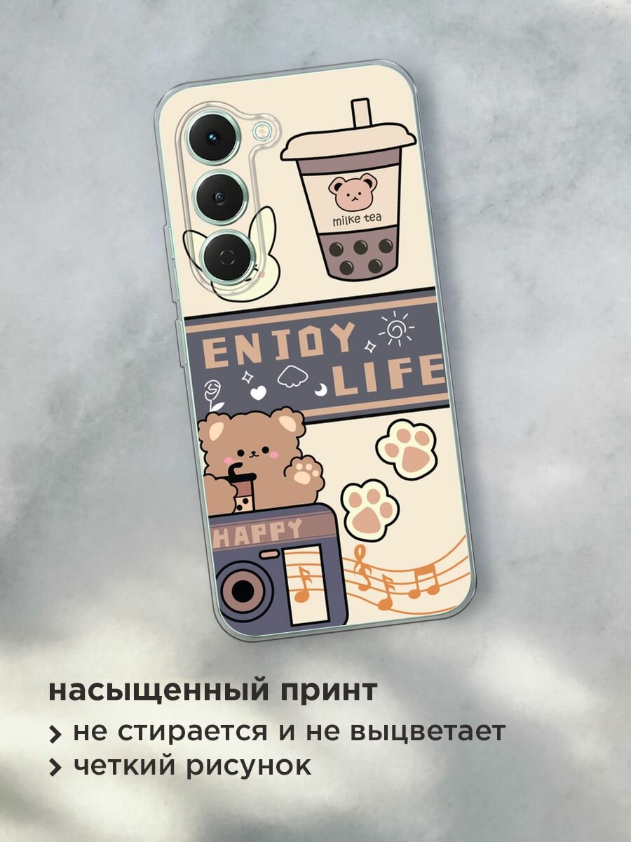 Чехол на Tecno Spark 40 Pro / Текно Спарк 40 Про с принтом "Enjoy life 1" — фото 1