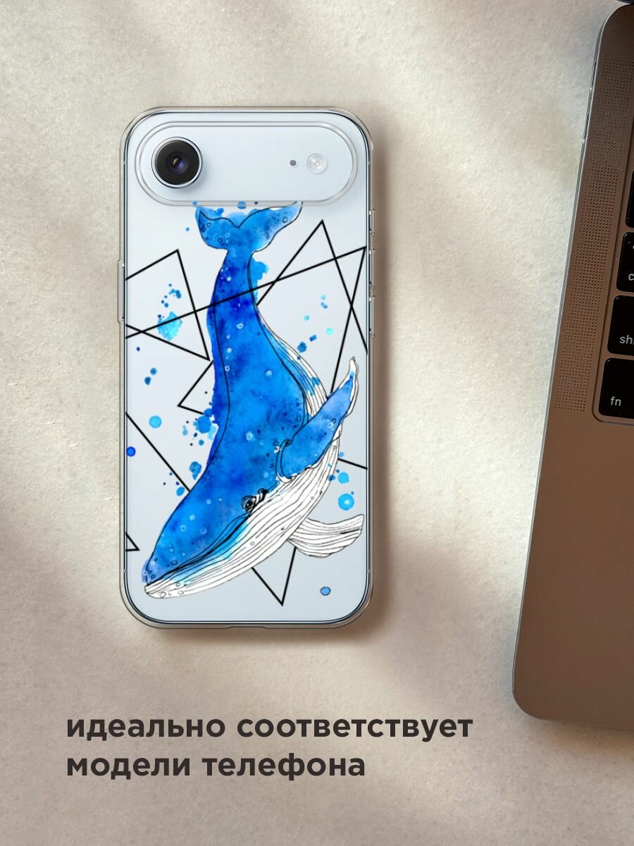 Чехол на Apple iPhone Air / Айфон Айр с принтом "Кит графика", прозрачный — фото 1