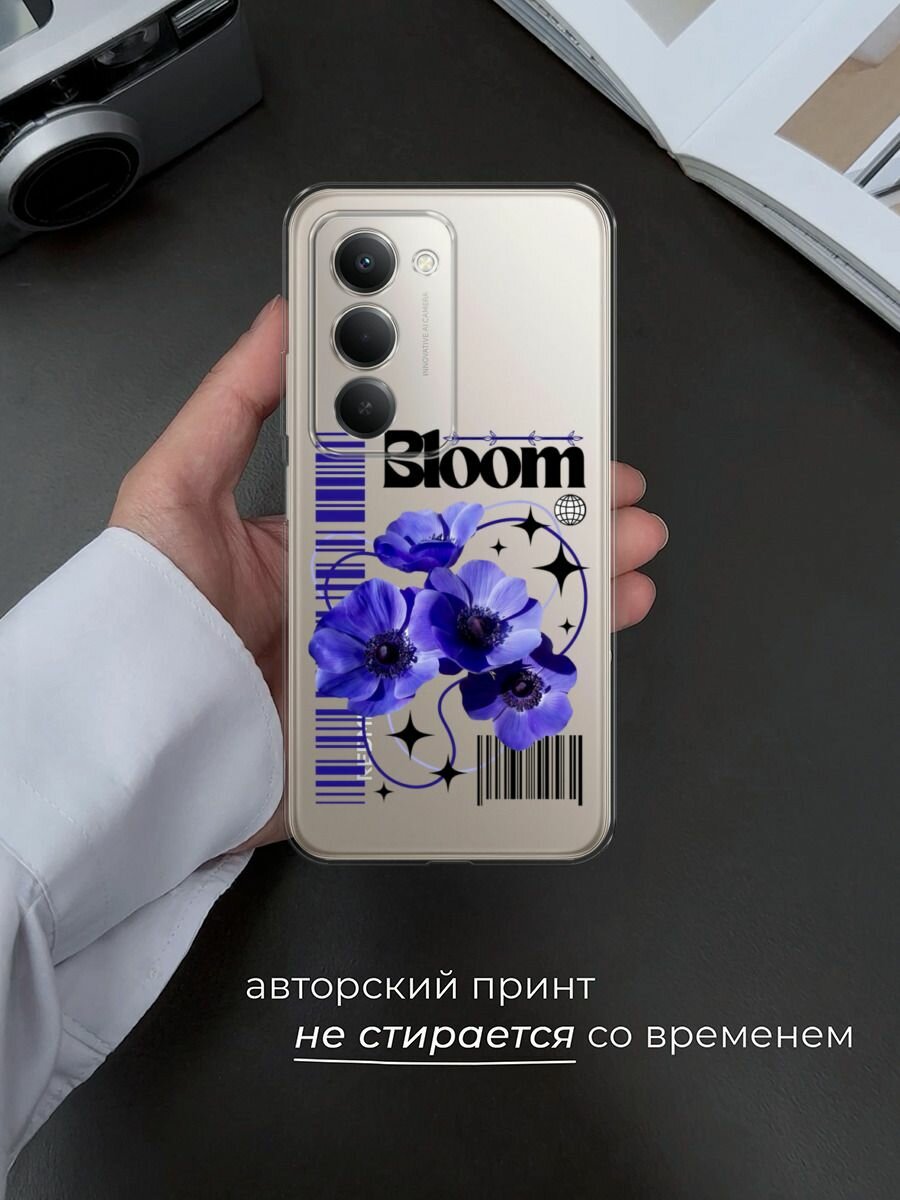 Чехол на Xiaomi Redmi 15 / Сяоми Редми 15 с принтом "Завораживающие анемоны", прозрачный — фото 1