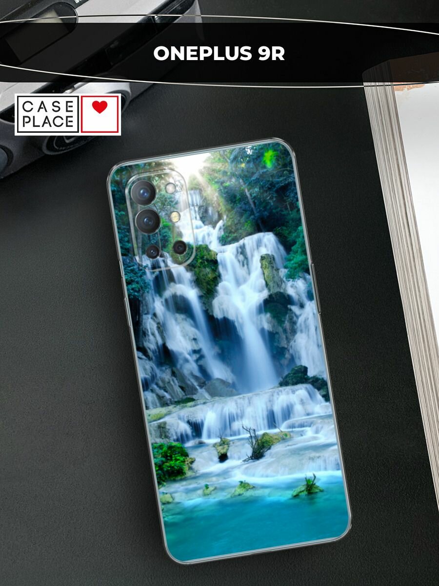 Силиконовый чехол на OnePlus 9R / ВанПлас 9R с принтом "Водопад 8"