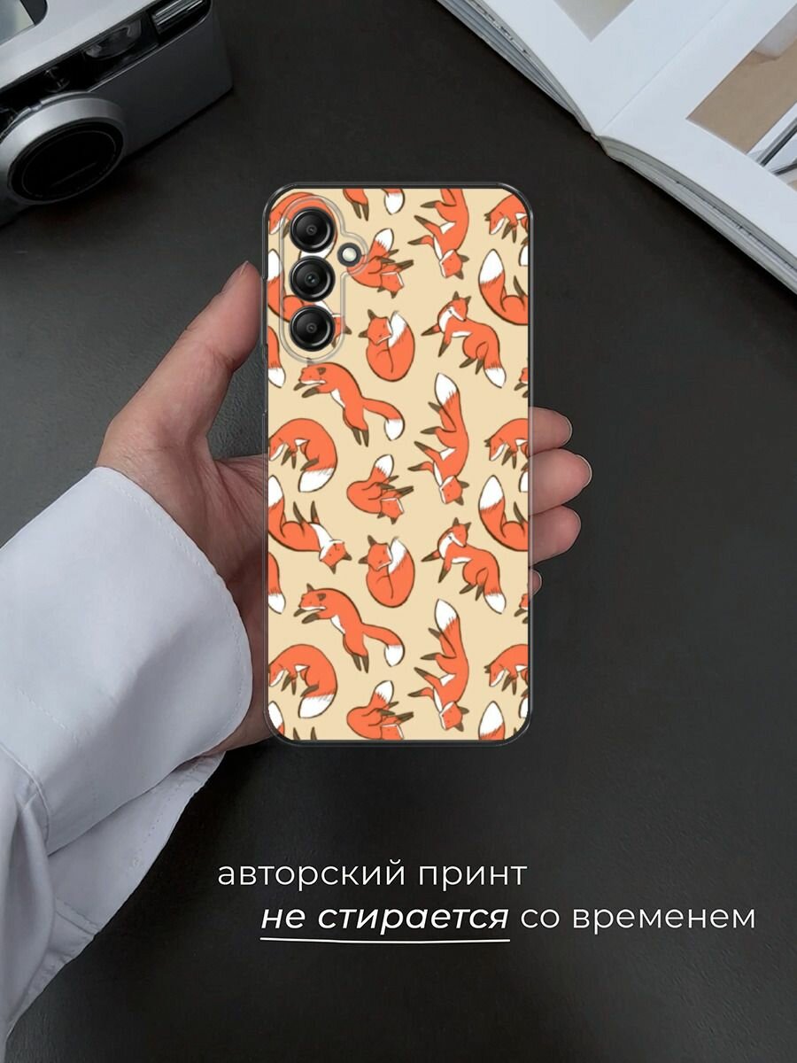 Чехол на Samsung Galaxy A15 / Самсунг А15 с принтом "Лисички фон" — фото 1