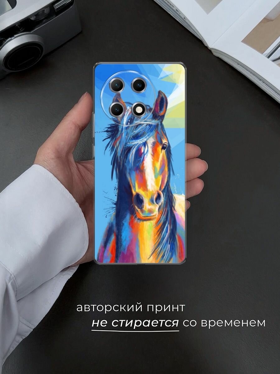 Чехол на Tecno Camon 30S / Текно Камон 30S с принтом "Лошадь арт 3" — фото 1