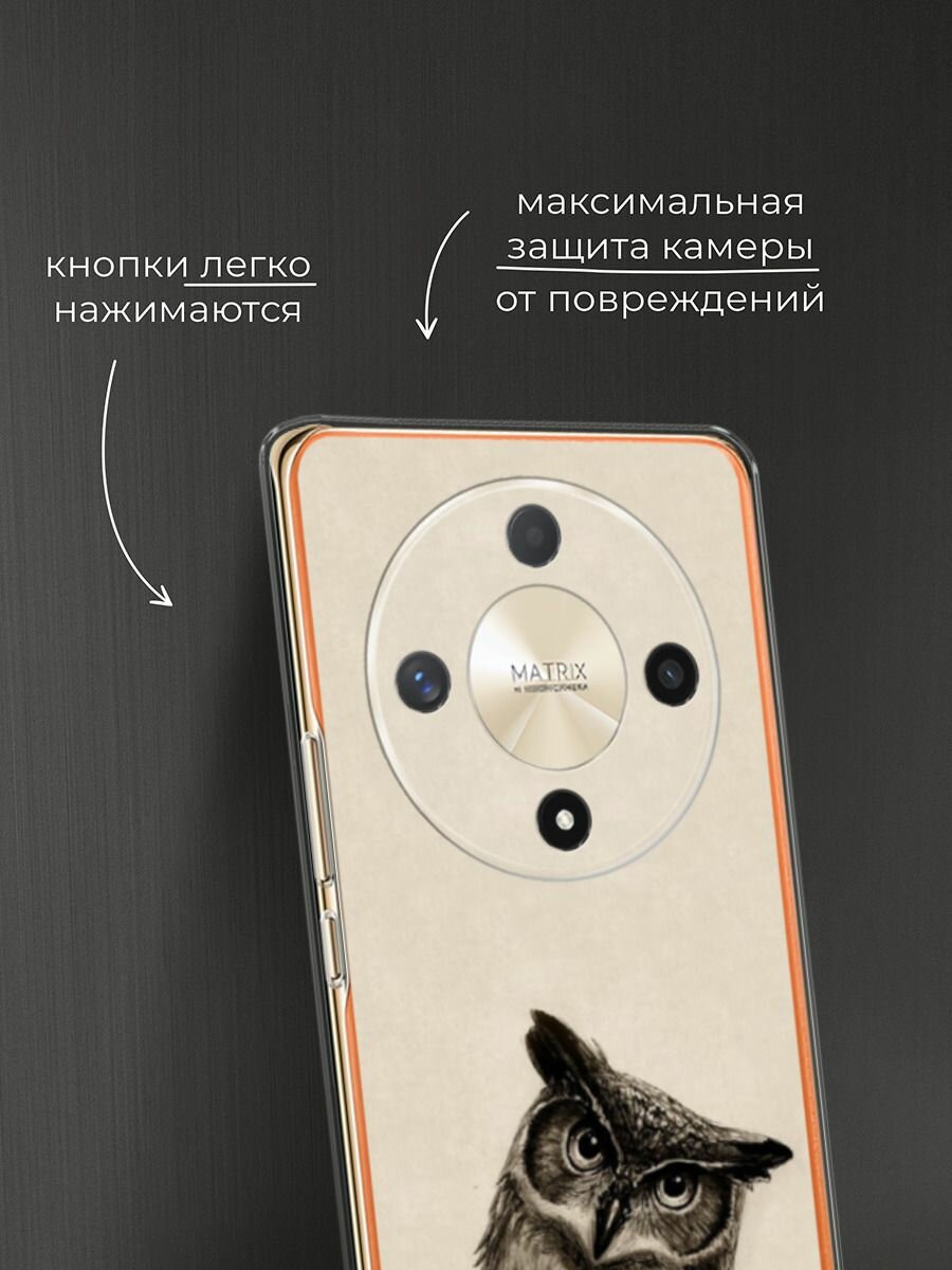 Силиконовый чехол на Honor X9b / Хонор X9B с принтом "Сова" — фото 1