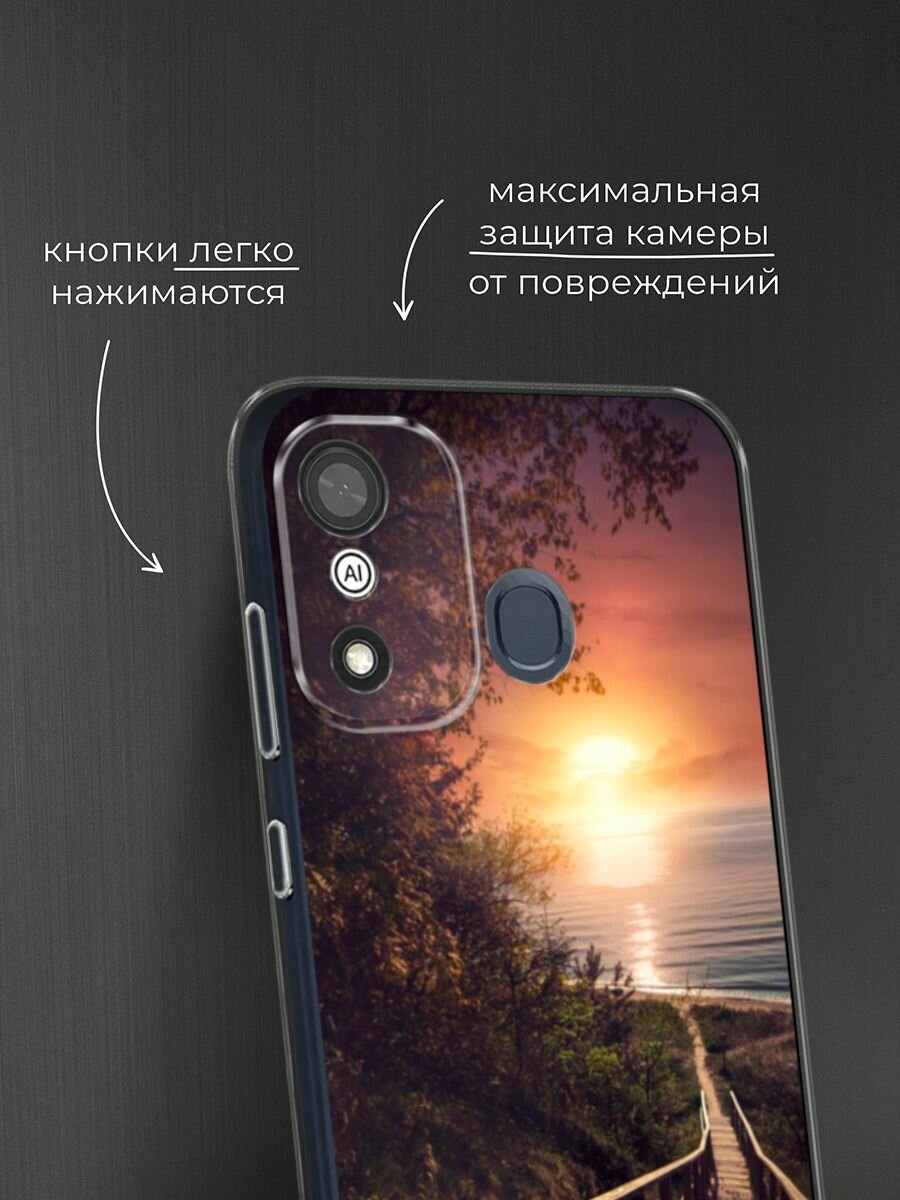 Силиконовый чехол на Itel A27 / Ител А27 с принтом "Мост у воды" — фото 1
