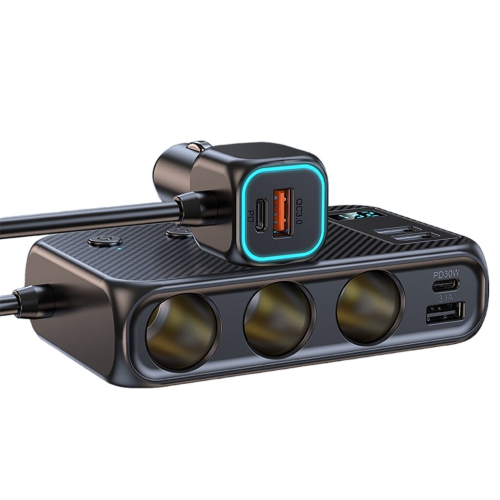 Автомобильный Адаптер Прикуривателя 9 в 1, Разветвители, USB-Зарядное Устройство с Независимыми Переключателями, Быстрая Зарядка для Телефонных Устройств