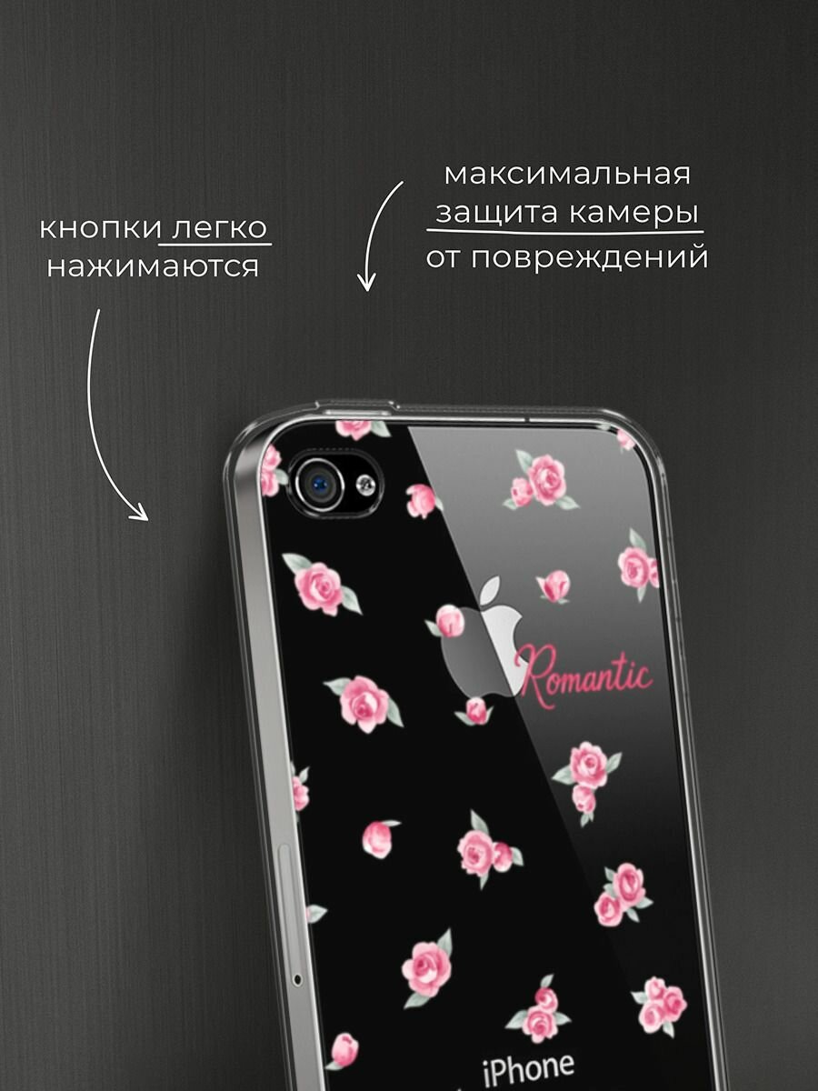 Чехол на Apple iPhone 4/4S / Айфон 4/4S с принтом "Romantic 2", прозрачный — фото 1