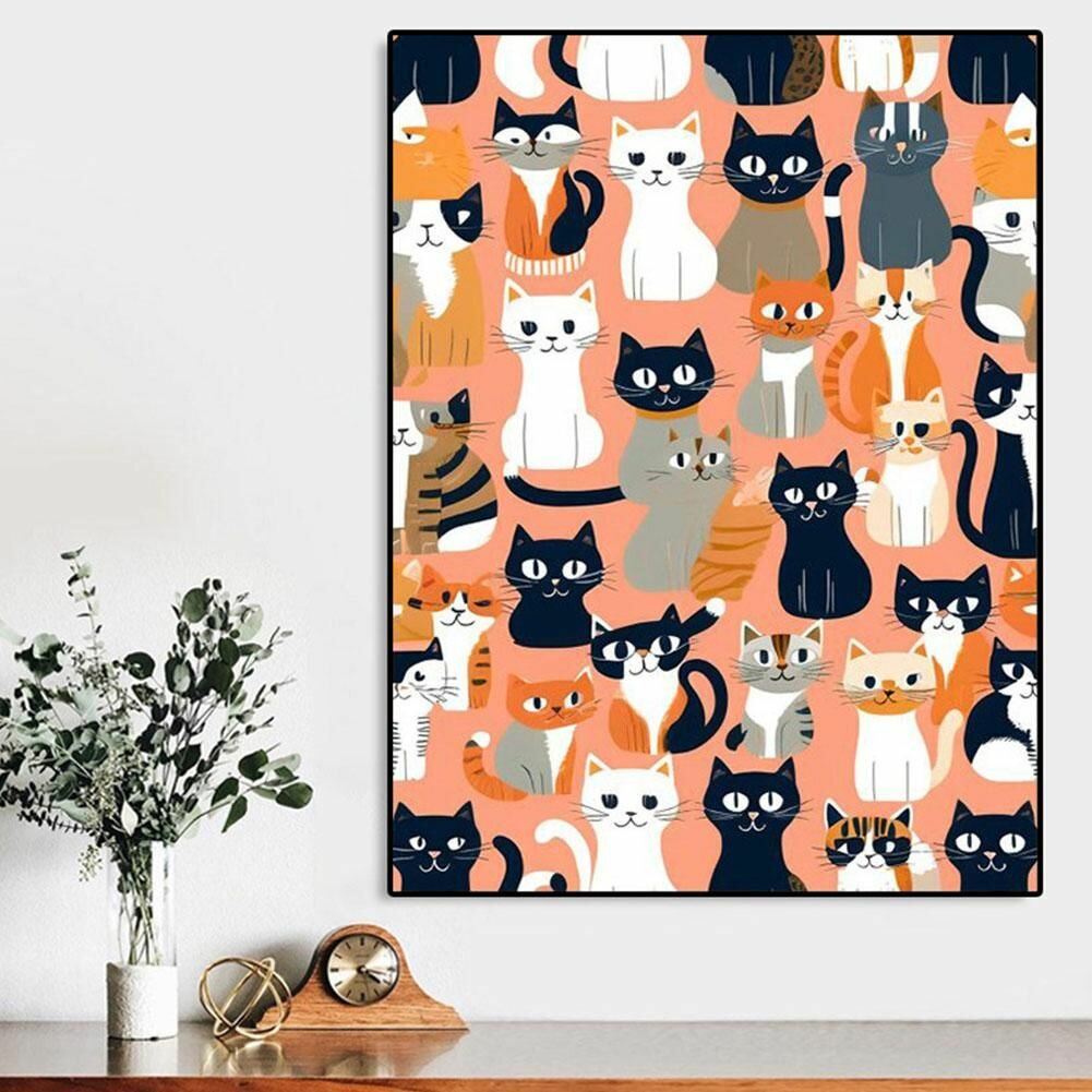 Картина маслом Милый кот, настенная живопись