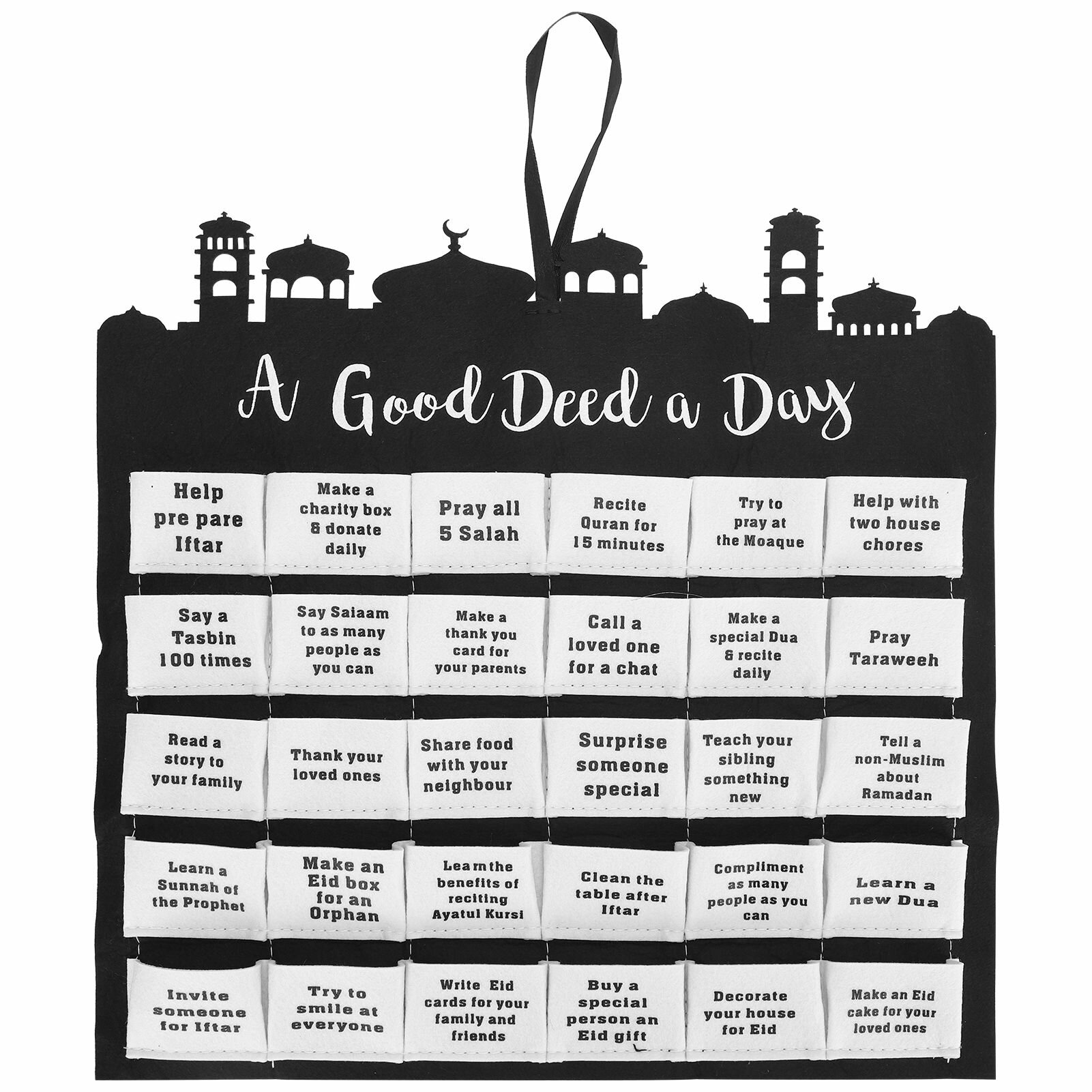 Календарь Рамадана, нетканая ткань, обратный отсчет, подвесные мусульманские украшения, принадлежности для рукоделия