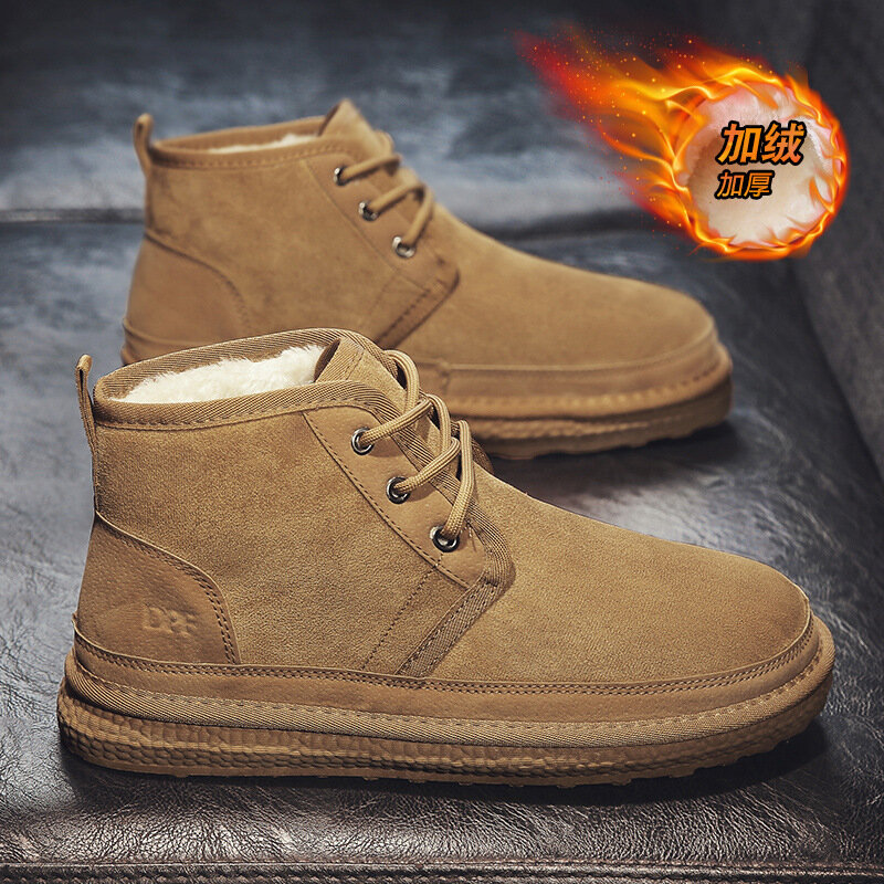 Мужские зимние ботинки для снегоступов из Северо-Восточного Китая, противоскользящие, с флисовой подкладкой, толстые, с двойным хлопком, устойчивые к холоду, обеспечивают тепло и защиту от холода