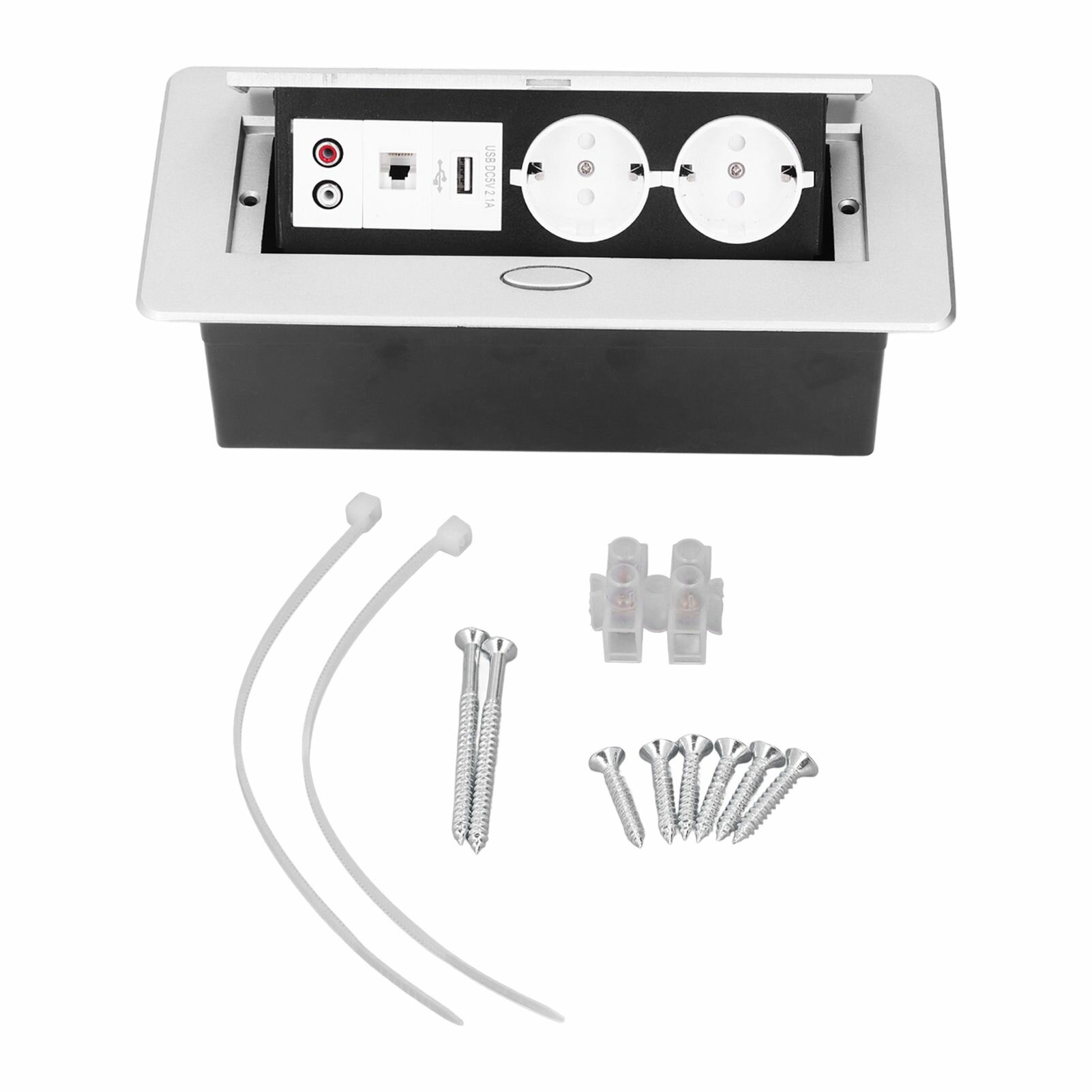 Встроенная розетка из латуни для офисов и заводов, скрытая, с USB, 16A, IP40