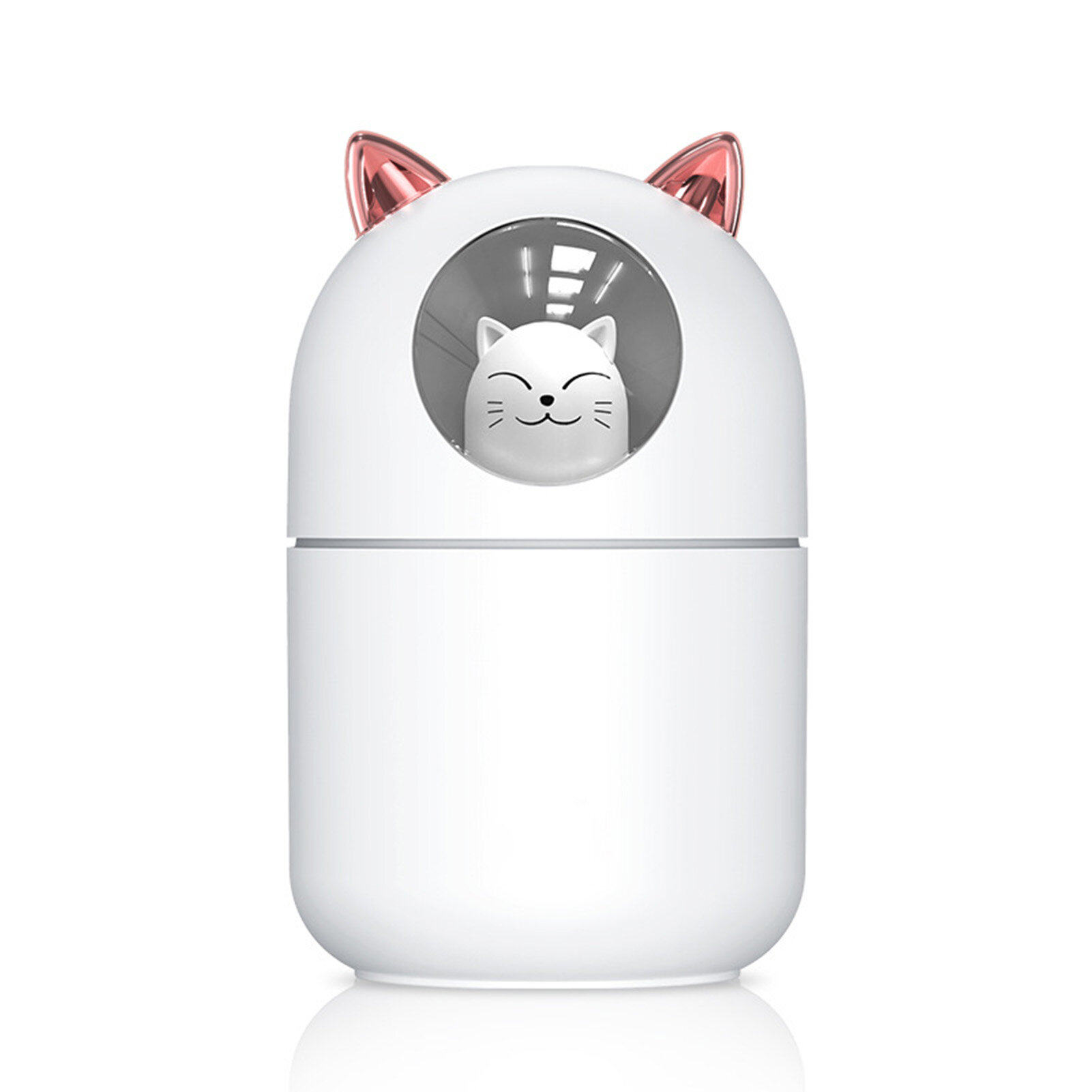 Увлажнитель бесшумный портативный мини -USB -увлажнитель с цветным светодиодным светом для офисов спальни автомобиль белый