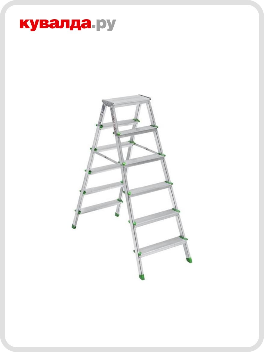 Стремянка алюминиевая Sarayli 6 ступеней двухсторонняя