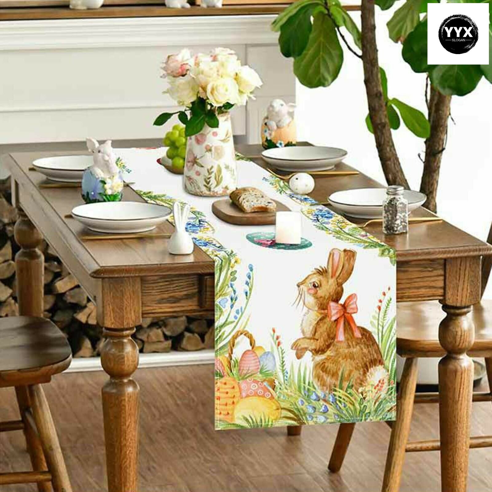 Дорожка для пасхального яйца, скатерть украшения праздничной вечеринки, гостиной, чайный флаг