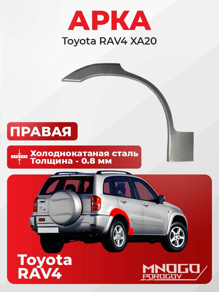 Задняя правая арка на Toyota RAV4 2 (XA20) внедорожник 5 дверей 2000-2006 холоднокатаная сталь, толщина 0,8 мм (Тойота Рав 4 XA20 ), . кузовной ремонт.