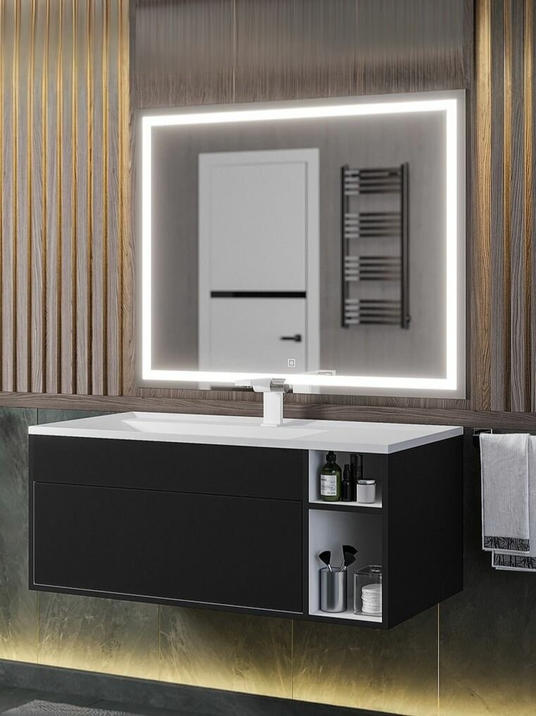 Тумба под раковину для ванной подвесная Uperwood Lotus Premium 100х50х42 см, черная