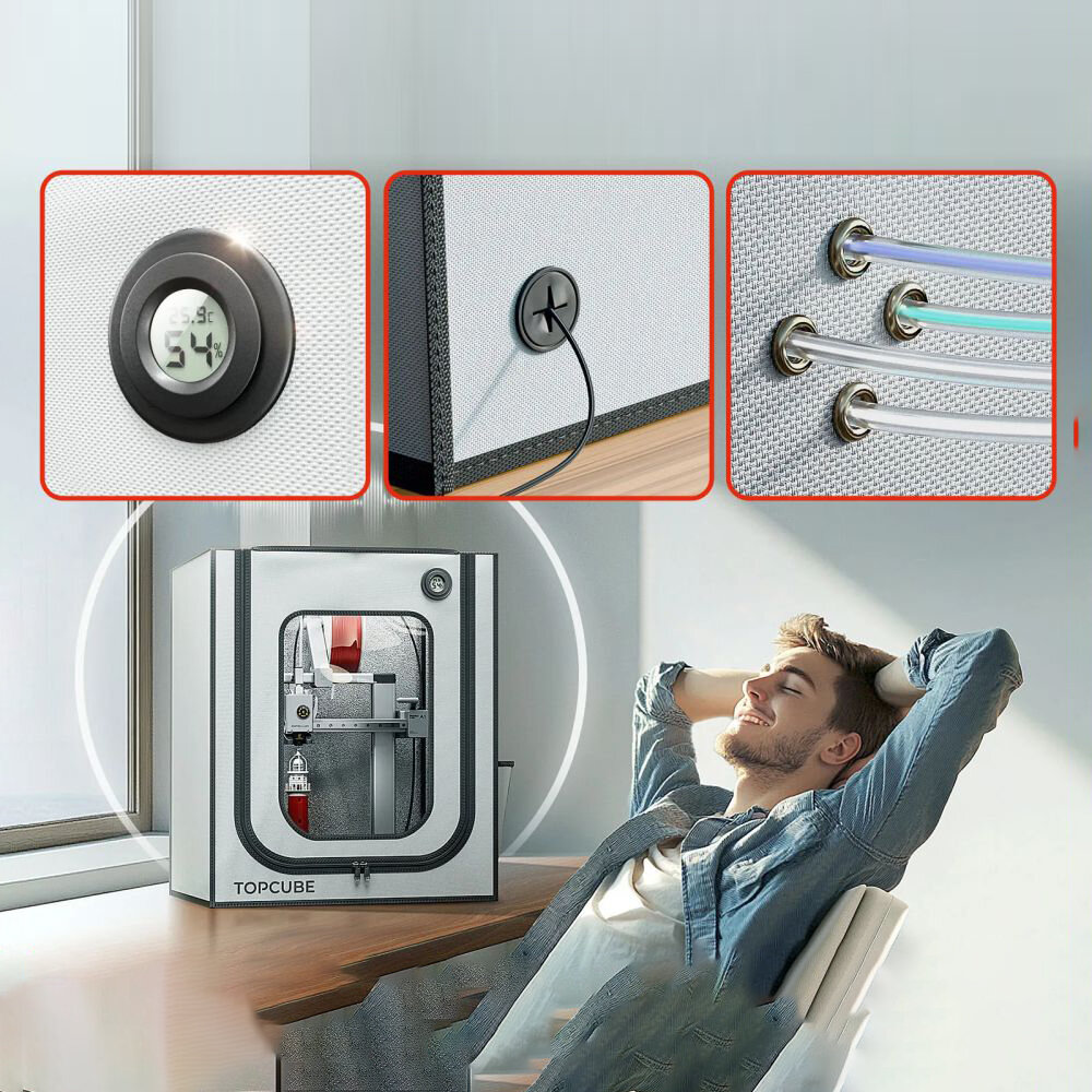 Корпус для 3D-принтера Bambu A1, огнестойкий корпус для 3D-принтера со светодиодной подсветкой, постоянная температура